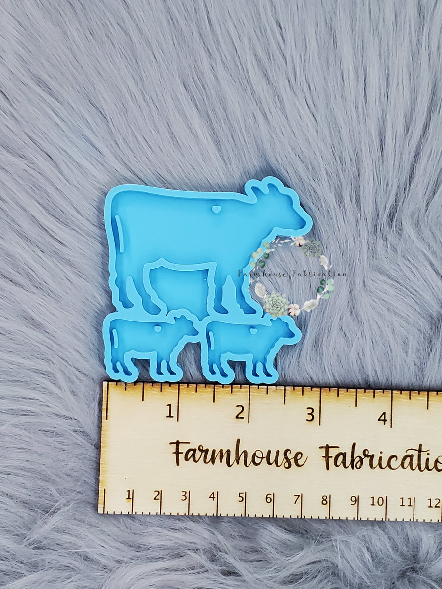 Family Mold / Cow Family Silicone Mold / Cow Keychain Mold / Epoxy Mol ...